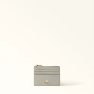 Furla Camelia Kartenetui S Stone Gray Grau Strukturiertes Leder Damen