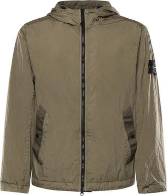 Stone Island Homme, Vestes, Vert, Taille: 2XL Veste en tissu technique avec logo Compass