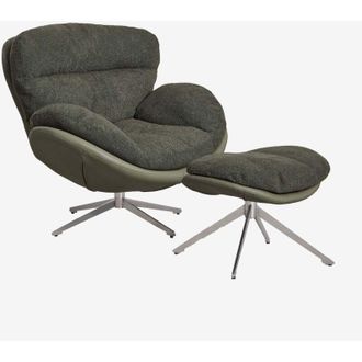 Sklum Amanda Boucl&eacute;-Stoffsessel mit drehbarer Fu&szlig;st&uuml;tze