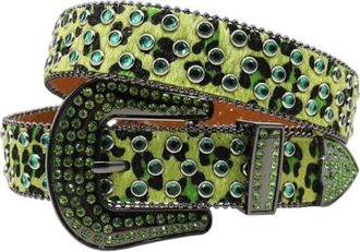 Generic Ceinture cloutée en strass pour femme, style gothique, cristal, sangle de taille pour jeans, robe, accessoire élégant, EN8, 105 cm