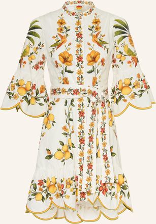 Farm Rio Farm Rio Kleid Lemon Bouquet Mit 3/4-Arm Und R&uuml;schen weiss