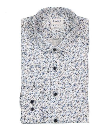 Olymp Herren Hemd blau Baumwoll-Stretch