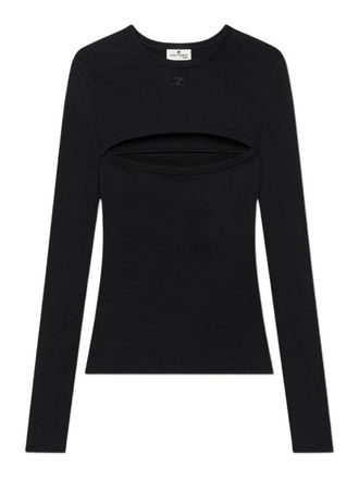 Courr&egrave;ges Pull Col Rond - Noir