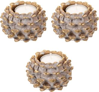 Amosfun 3st Tannenzapfen-kerzenbecher Kerzenteller Kerzenhalter Flackern Kerzenleuchter Weihnachtskerzenbecher Weihnachtskerzenhalter Baum Teelicht Bogen Weih