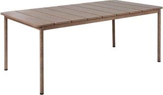 Beliani Gartentisch FLAVIA 185 cm 96 cm Metall Braun