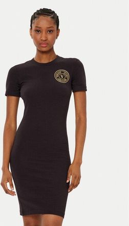 Versace Jeans Couture Kleid für den Alltag 78HAOT00 Schwarz Slim Fit