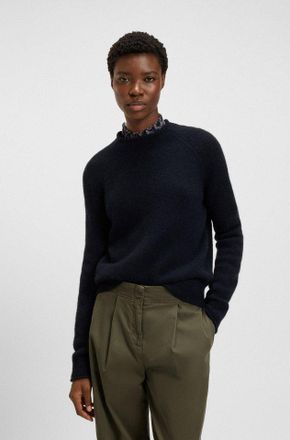 HUGO BOSS Strickpullover Fesperanasy Premium Damenmode Stehkragen mit Rollkante