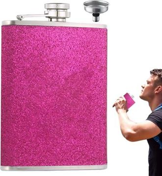 Generico Fiole dalcool et dalcool, fiole &agrave; boire,Fiole dalcool en acier inoxydable de 8 oz avec entonnoir | Flacon dalcool portable r&eacute;sistant aux fuites pour v