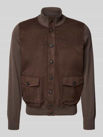 Gran Sasso Veloursjacke mit Stehkragen und Knopfleiste