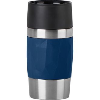 Emsa N21608 Travel Mug Compact Thermo-/Isolierbecher aus Edelstahl, 0,3 Liter, 3h heiß, 6h kalt, 100% dicht, auslaufsicher, spülmaschinengeeignet, 360°-Tri