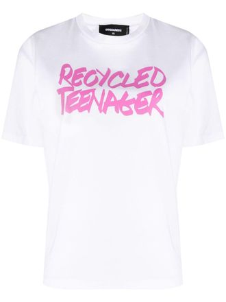 Dsquared2 t-shirt &agrave; slogan imprim&eacute; - Blanc