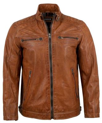 Maddox Lederjacke Nathan MADDOX - Herren Lederjacke Lammnappa cognac antik