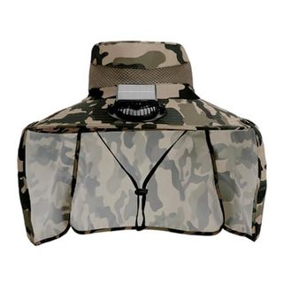 Generico Chapeau avec ventilateur &agrave; &eacute;nergie solaire - chapeau &agrave; large bord avec ventilateur USB respirant &agrave; &eacute;nergie solaire et parasol, pour randonn&eacute;e, journ&eacute;e