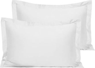 Pizuna Coton Set de 2 Taies doreiller 50x75 cm Blanc, 100% Coton Longue dur&eacute;e en Percale Taies doreiller en Coton 50x75 avec Rabat de 20cm