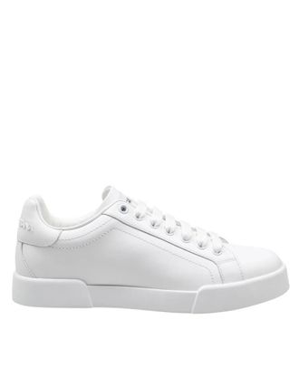 Dolce & Gabbana Low-Top Sneaker - Portofino Sneakers In White Leather - Gr. 37,5 (EU) - in Wei&szlig; - f&uuml;r Damen
