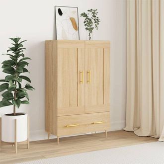 vidaXL Vidaxl - Buffet haut,Meuble de Rangement chêne sonoma 69,5x31x115 cm bois dingénierie