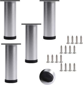 Generic 4 Stück Möbelbeine aus Aluminiumlegierung, Tischbeine aus Metall, Tischbeine aus TV-Schreibtisch, höhenverstellbare Sofabeine, DIY-Ersatzteil, Stützbe