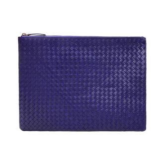 Dragon Diffusion Handgewebte Leder-Pochette in intensivem Lila - - Bags - Damen - Lila - ONE SIZE
