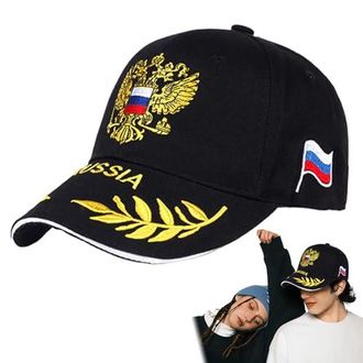 Generic Casquette de baseball Russie - Chapeau de cyclisme &eacute;l&eacute;gant, embl&egrave;me national russe, coiffe de camping en plein air pour le sport, lescalade, noir, Noi