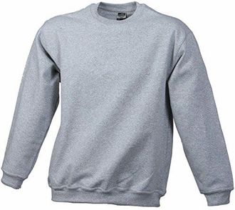 James & Nicholson James & Nicholson Sweatshirt Round Heavy Sweat-Shirt, Gris (greyheather), (Taille Fabricant: XX-Large) Homme