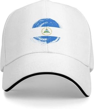Generic Casquette Baseball,Drapeau Rond Vintage du Nicaragua,Casual Casquette De Baseball Respirant Chapeau De Papa pour Sport Femme Running