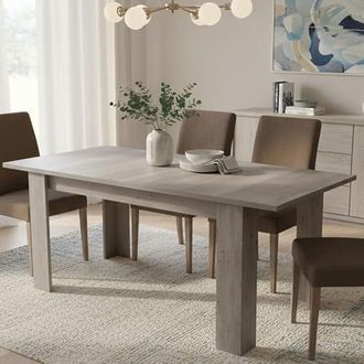 Dmora Ausziehbarer Esstisch, Ausziehbare Konsole, Moderner Tisch mit Auszug, 160 / 220x88h80 cm, Eichenfarbe