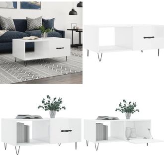 vidaXL Vidaxl - Couchtisch Hochglanz-Wei&szlig; 90x50x40 cm Holzwerkstoff - Couchtisch - Wohnzimmerstil - Holzwerkstoff M&ouml;bel - Wei&szlig;er Couchtisch - Sideboard