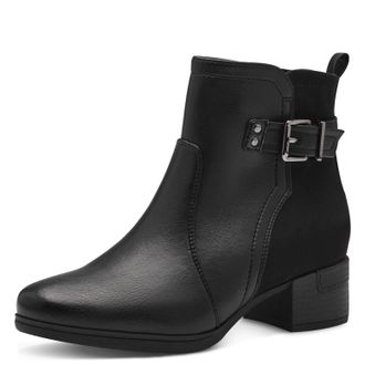 Jana Damen Stiefeletten mit Absatz mit Schnalle Vegan, Schwarz (Schwarz), 39 EU
