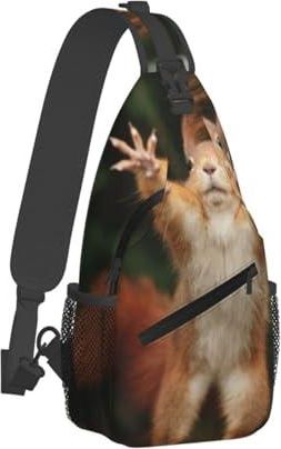 Generic Sacoche Port&eacute; &eacute;paule &Eacute;cureuil Animal Dr&ocirc;le Mode Sac &agrave; Bandouli&egrave;re R&eacute;glable Sac DEpaule pour Homme Femme Voyage