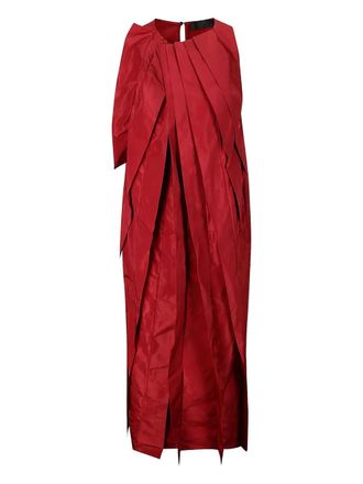 Maria Calderara robe &agrave; design pliss&eacute; - Rouge