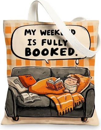 Generic Sac fourre-tout amusant en toile, sac de courses réutilisable, léger et lavable, pour voyage, plage, gris, Orange, 13x15 Inch