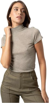 Kocca Femme, Tops, Vert, Taille: 44 FR Haut chic semi-transparent &agrave; col montant