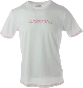 Jeckerson Homme, Tops, Blanc, Taille: 2XL Crew Neck Short Sleeve Tee