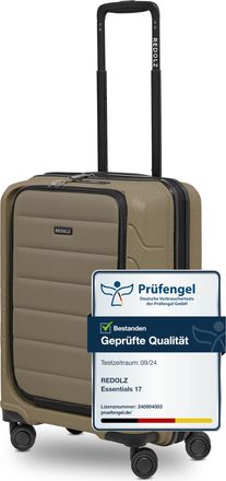 Redolz Kleiner Handgep&auml;ck-Koffer mit Laptopfach | Cabin-Trolley 40 x 23 x 55 cm & Front&ouml;ffnung | Ultra-leicht nur 2,8 kg f&uuml;r Damen & Herren | 4 Doppelrollen 