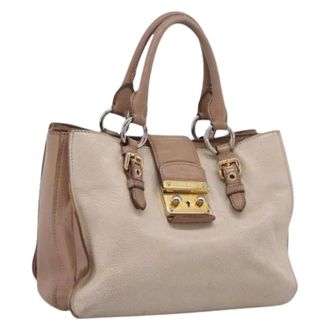 Miu Miu Pre-owned Cuir sacs-main - Femme - Pre-owned - Beige - Taille: ONE Size