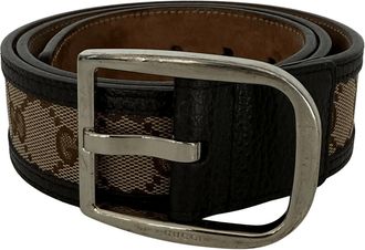 Gucci G&uuml;rtel - Gucci GG Belt Beige 85cm/ good - Gr. ONE SIZE - in Braun - f&uuml;r Damen