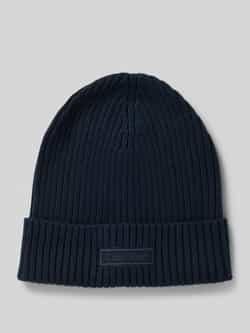 Calvin Klein Strickm&uuml;tze mit Kaschmir-Anteil und Label-Patch