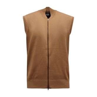 Alpha Studio Merinos Woll Bomber Weste - - Jackets - Herren - Braun - L