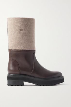 Gabriela Hearst Bottes En Cuir Et En Cachemire Aidan - Marron