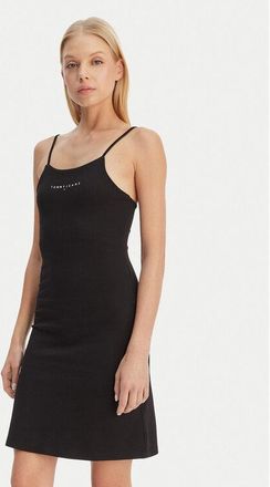 Tommy Jeans Kleid f&uuml;r den Alltag Linear DW0DW22338 Schwarz Slim Fit