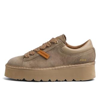 Panchic Chaussures &agrave; lacets Platform pour femme P003 en daim beige - P003W014 0174D013 - Taille 36, beige, 38 EU