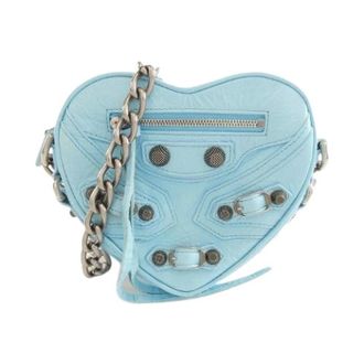 Balenciaga Pre-owned Le Cagole Heart Mini Lamb Shoulder Bag - Femme - Pre-owned - Bleu - Taille: ONE Size