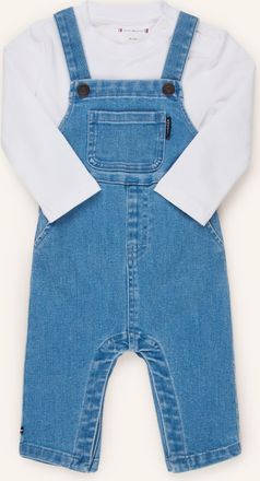 Tommy Hilfiger Set: Jeans-Latzhose Und Longsleeve blau