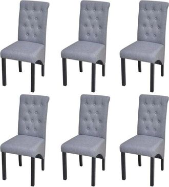 vidaXL Vidaxl - Chaises à manger lot de 6 gris clair tissu