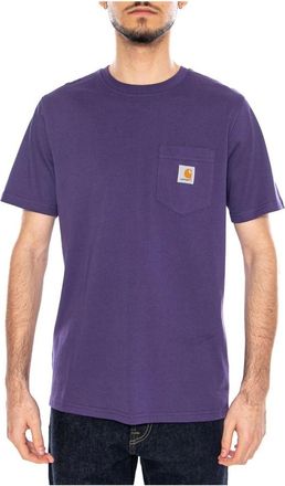 Carhartt Work in Progress Homme, Tops, Violet, Taille: XL S/S Pocket Tee