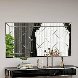 Dmora Spiegel Qamar 60x120cm Weiß Struktur aus Glas