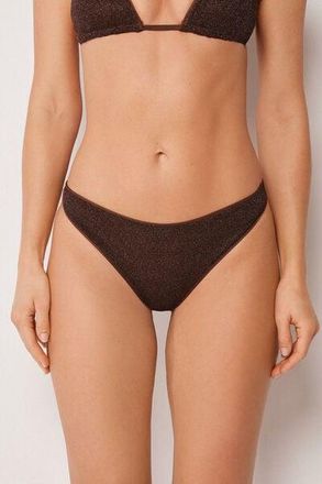 Calzedonia Brazilian-bikinihose Metallic Glow Braun