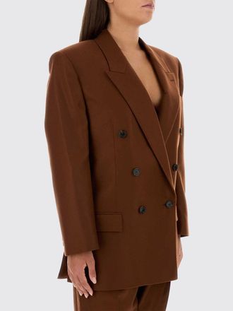 Saint Laurent Blazer crois&eacute; en pur cachemire avec revers en pointe