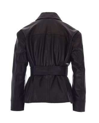 Max Mara Womens Biker Jacket Giusto Brown Lambskin (ovis Aries)