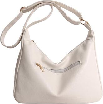 Generic Sacs &agrave; bandouli&egrave;re en cuir PU pour femmes, sac &agrave; bandouli&egrave;re tendance pour Shopping (blanc)
